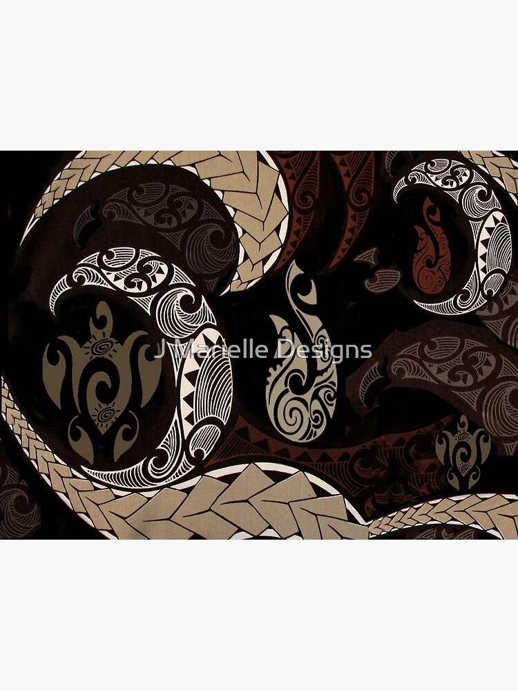 "Hawaiian Tapa Fish Hook and Honu" Sticker for Sale by JMarielle ...