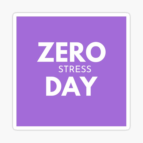 "Stress Level Zero" Sticker for Sale by FluffyFacts | Redbubble