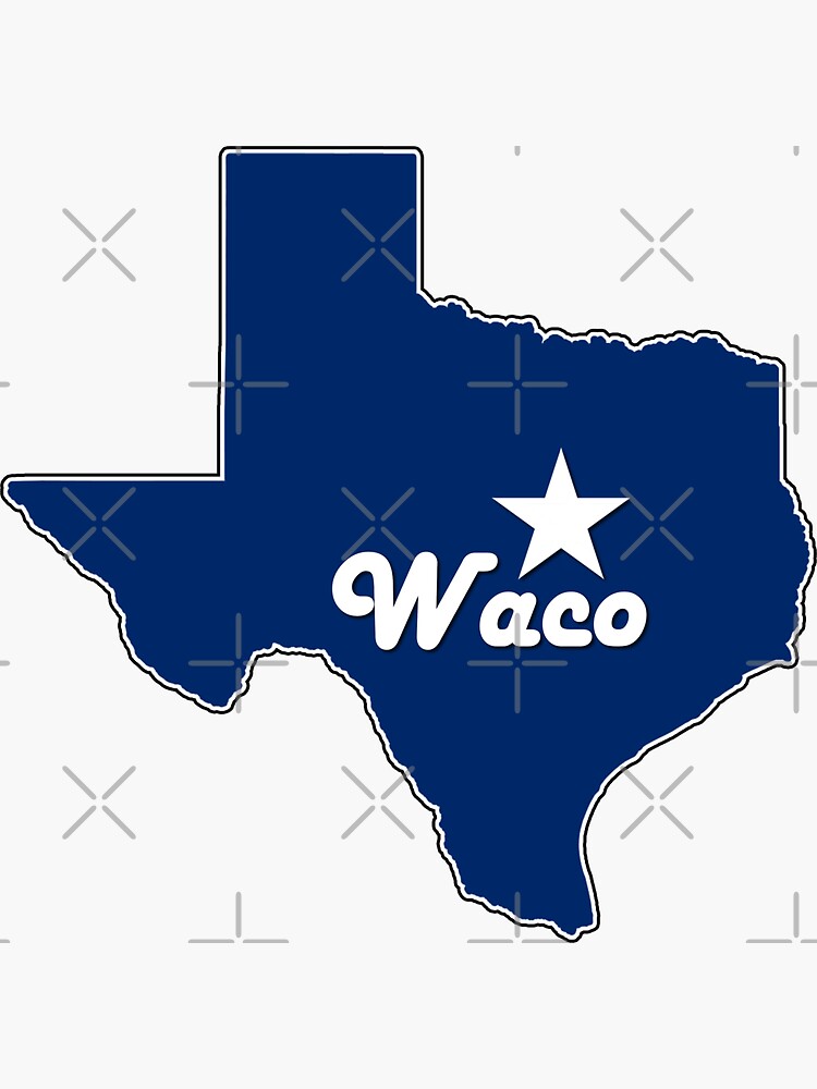 "Waco Texas Navy Blue Lone Star State Map Texan" Sticker for Sale by ...