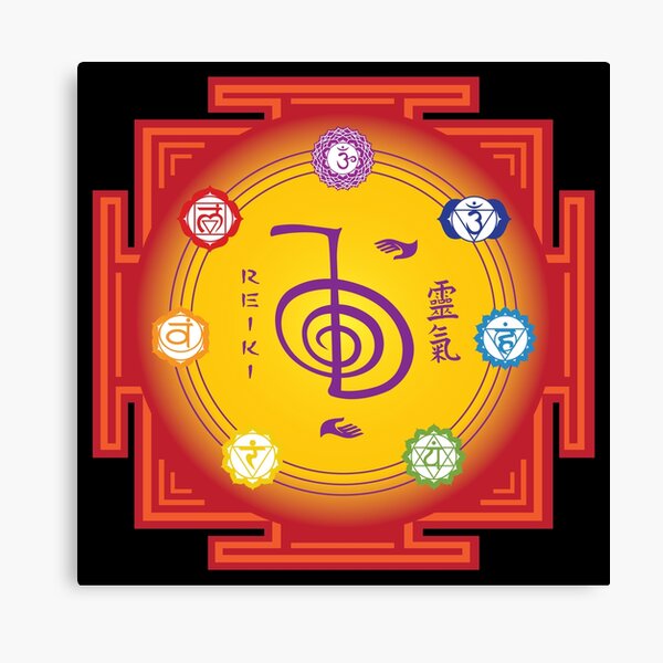"Cho-Ku-Rei Symbol and The Seven Chakras" Canvas Print for Sale by ...