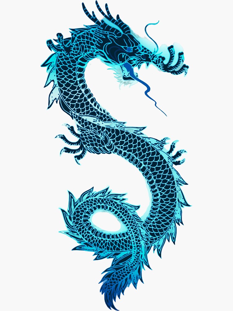 "Turquoise Dragon, Animals style" Sticker for Sale by Dven-Clothes ...