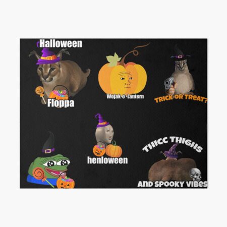 "Halloween Meme Sticker Pack Sheet Compilation – Big Floppa, Wojak ...