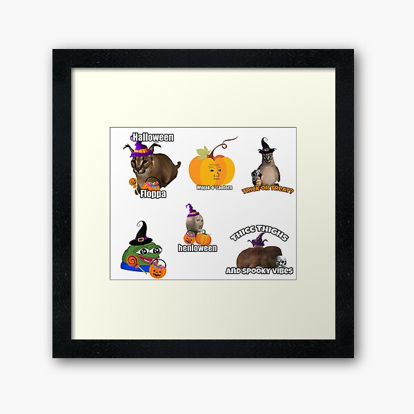 "Halloween Meme Sticker Pack Sheet Compilation - Big Floppa, Wojak ...