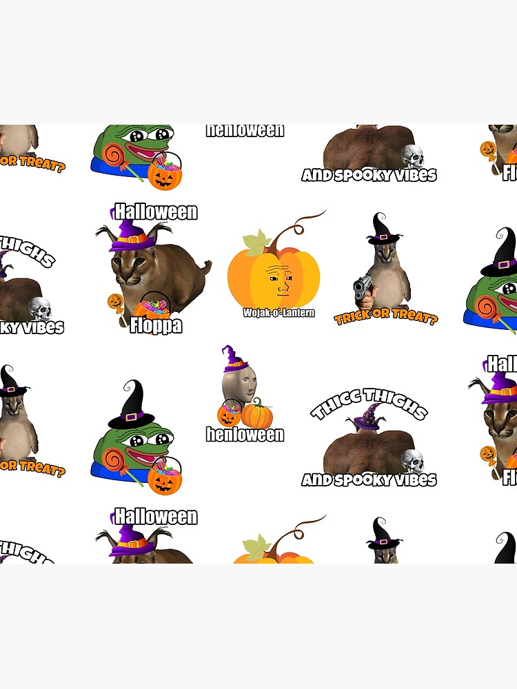"Halloween Meme Sticker Pack Sheet Compilation - Big Floppa, Wojak ...