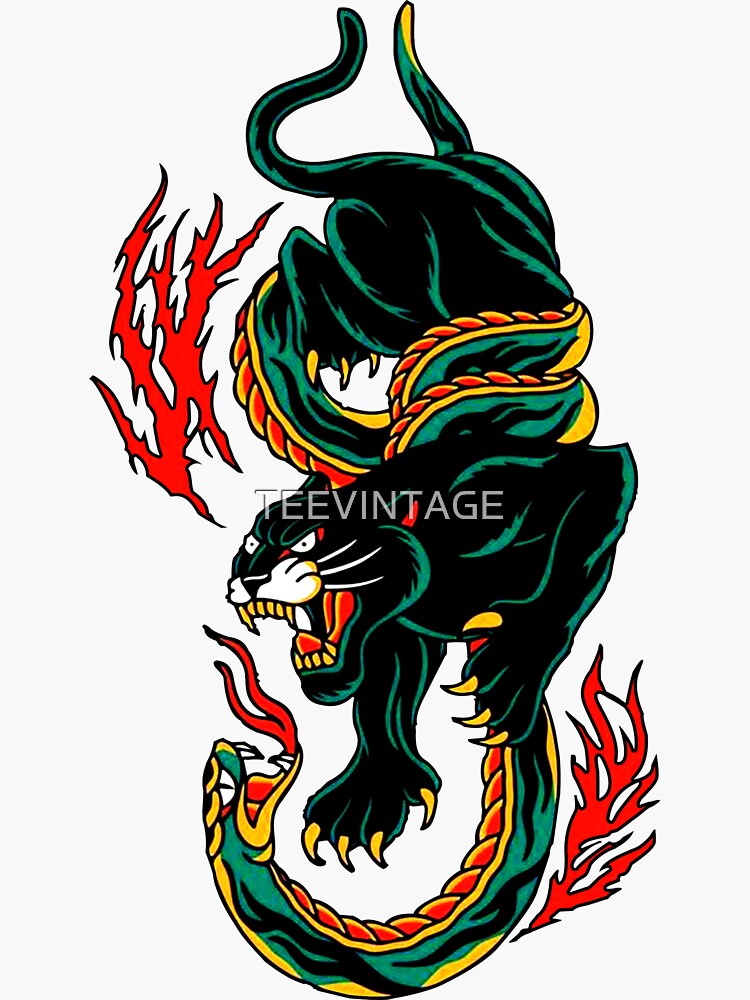 Sailor Jerry Panther Sticker For Sale By Teevintage Redbubble