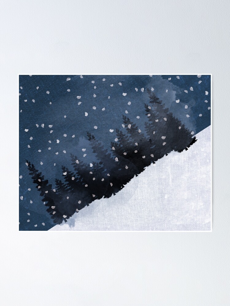 "Snowing drawing on canva" Poster for Sale by Krishnaviart | Redbubble