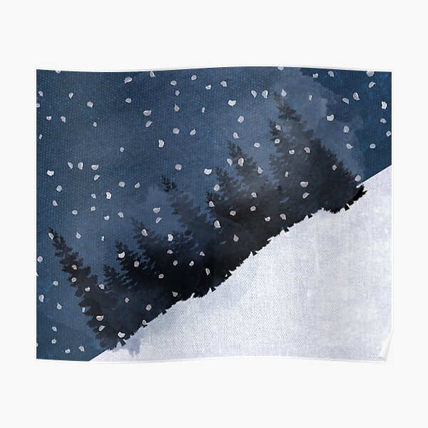"Snowing drawing on canva" Poster for Sale by Krishnaviart | Redbubble