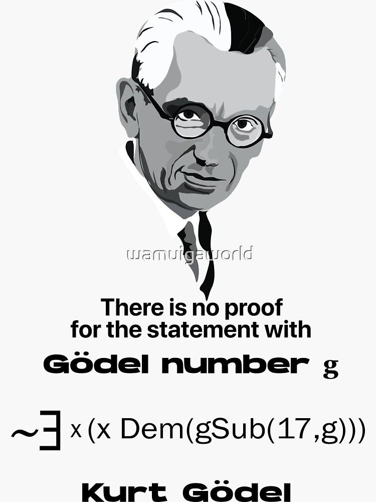 "Kurt Gödel | Gödel numbers" Sticker for Sale by wamuigaworld | Redbubble