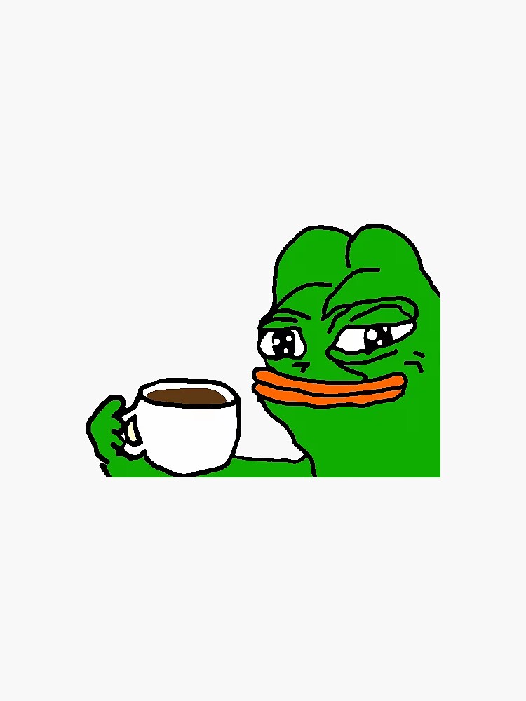 "Peepo Coffee" Sticker for Sale by Sigbeqboibe | Redbubble