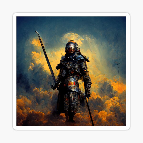 "Space Medieval Warrior Painting" Sticker for Sale by HereticStore ...