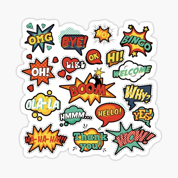 "Random reaction words" Sticker for Sale by DaiMovr | Redbubble