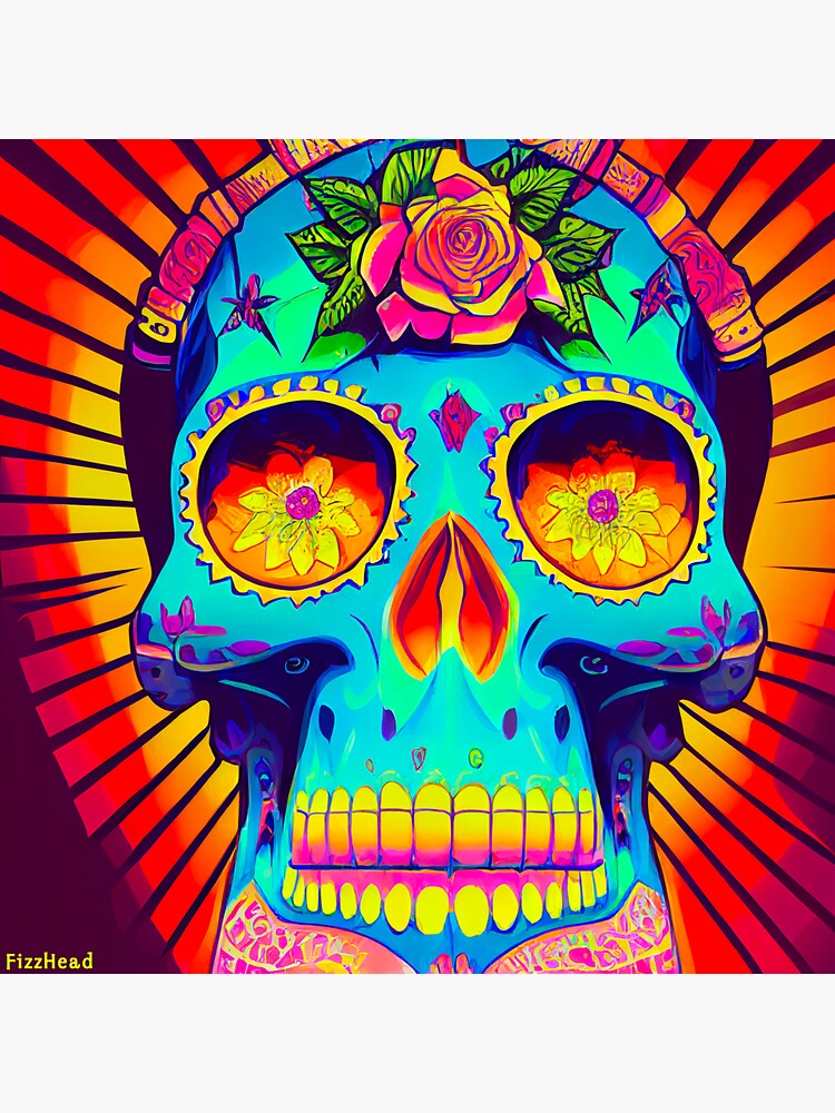 "Rainbow Skeleton 1" Sticker for Sale by FizzHead | Redbubble