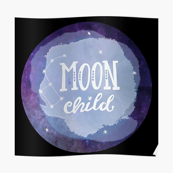 "Moon Child Sticker" Poster for Sale by Nobow | Redbubble