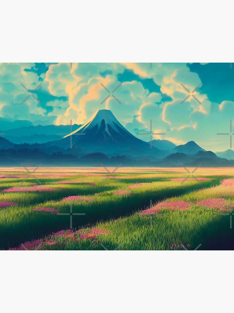 "Lo-fi Aesthetic Landscape Spring in Japan Mount Fuji" Poster for Sale ...