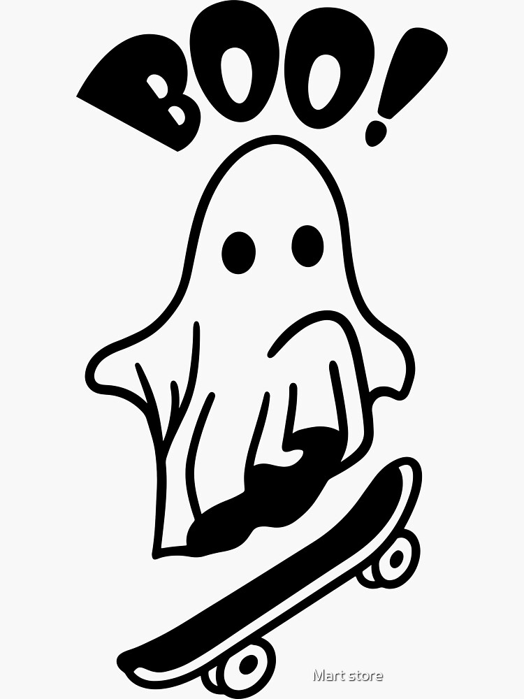 "Boo skateboarding stickers" Sticker for Sale by achgar-yuu | Redbubble