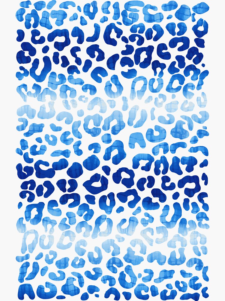"Leopard Tie Dye Blue 80s Inspired " Sticker for Sale by AubrieBea ...
