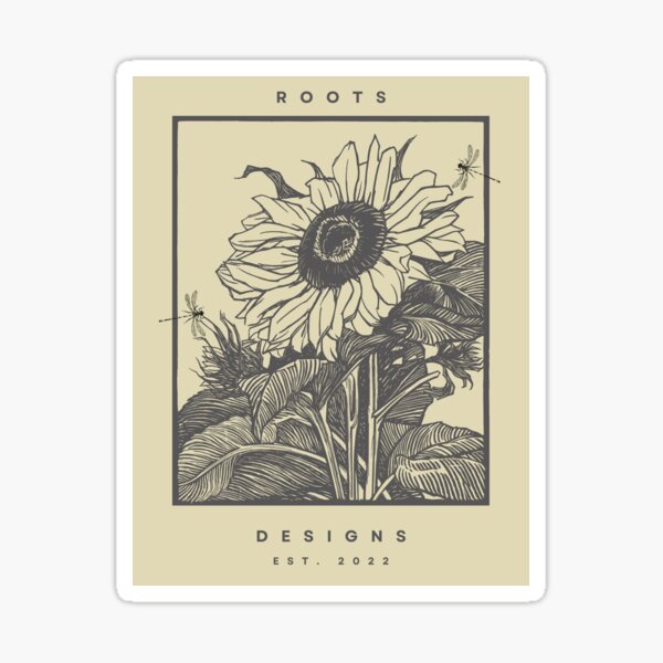 "Roots Designs Est. 2022" Sticker for Sale by RootsApparel | Redbubble
