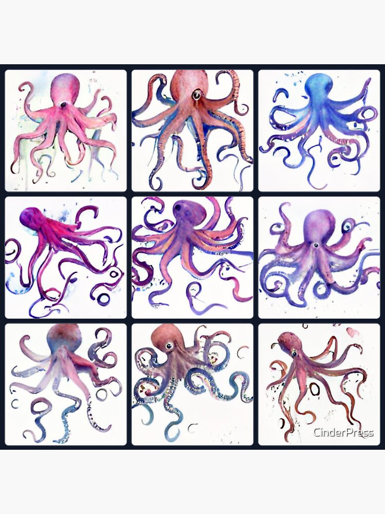 "Octopus Pack" Sticker for Sale by CinderPress | Redbubble