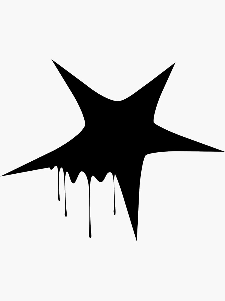 "Dripping Black Star Sticker" Sticker for Sale by buy4goodluck | Redbubble