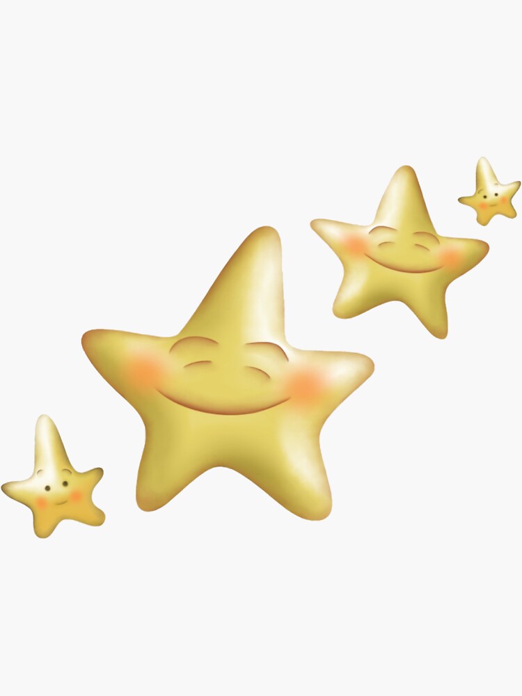 "Happy Smiling 3D Cyber Stars Sticker" Sticker for Sale by buy4goodluck ...