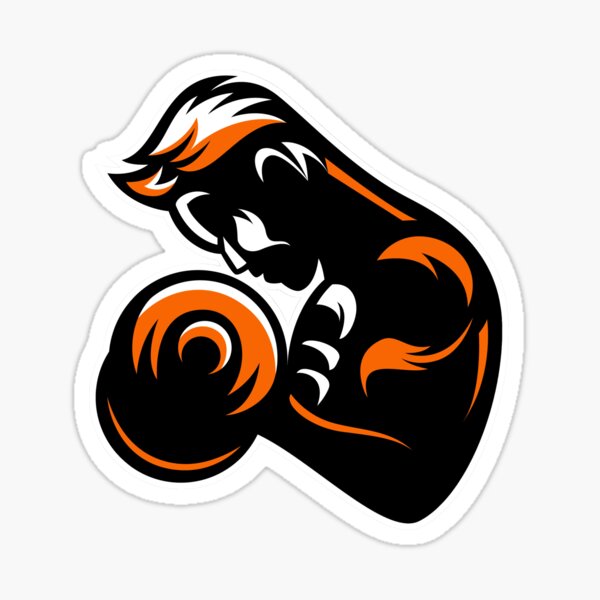 "Bicep Curl" Sticker for Sale by agelessfitfreak | Redbubble