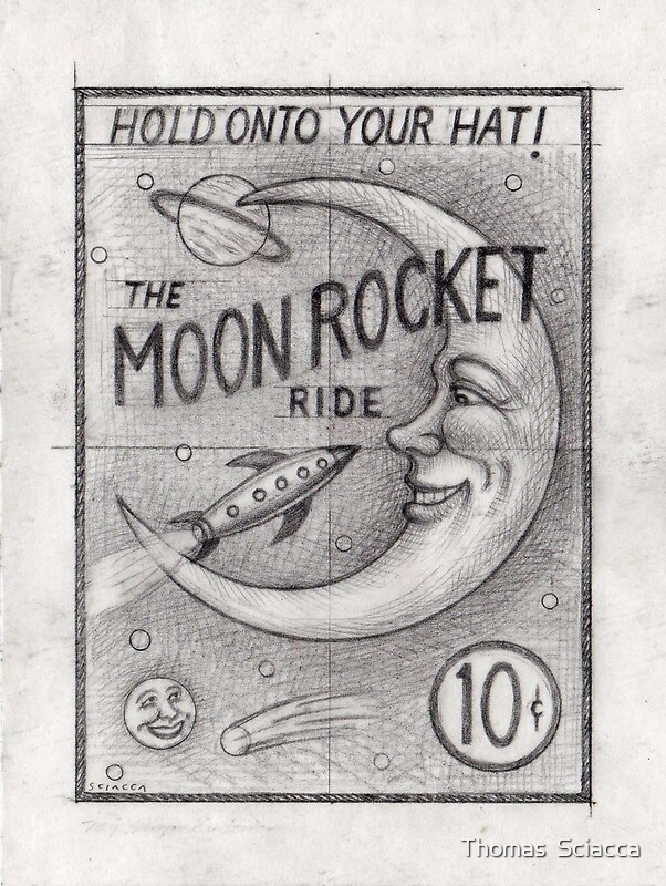 "Moon Rocket Ride" by Thomas Sciacca | Redbubble