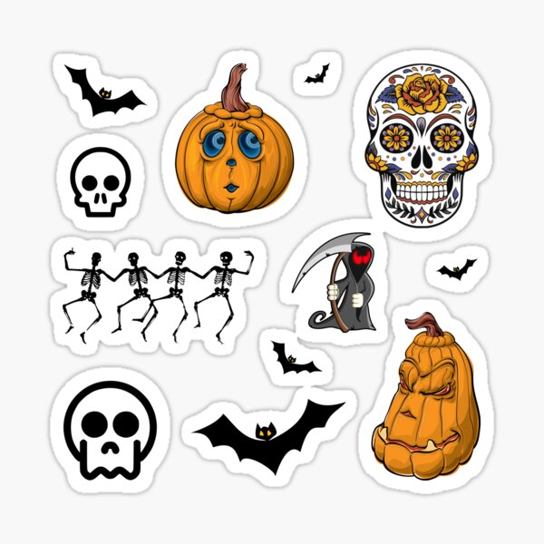 "Halloween Pack - Cute Funny Spooky Stickers Bundle" Sticker for Sale ...