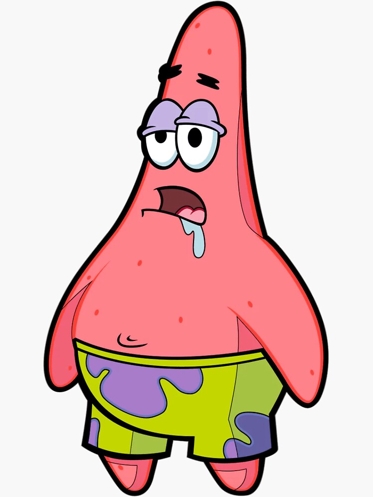 "Patrick Star Drooling" Sticker for Sale by ginaguccione24 | Redbubble