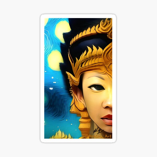 "Apsara on starry night" Sticker for Sale by AhhDru | Redbubble