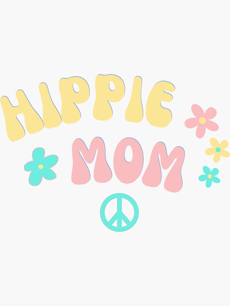 Pegatina «Hippie Mama Retro Vintage Style Diseño gráfico para mujeres ...