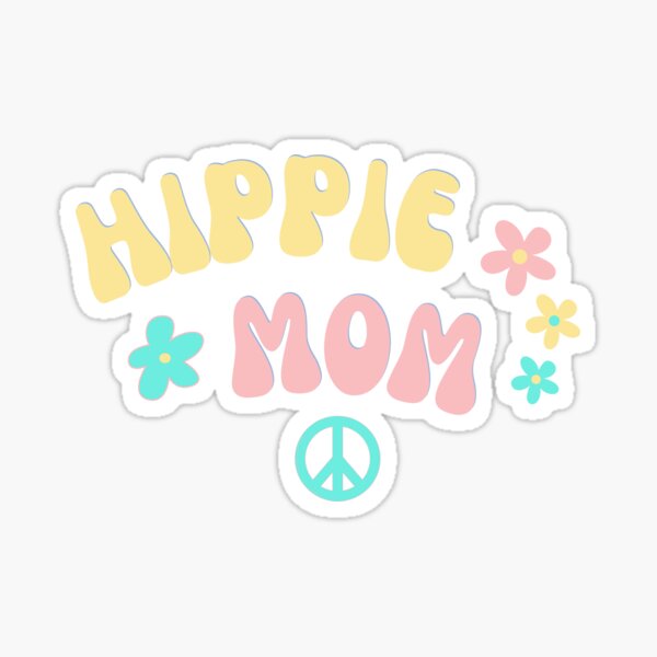Pegatina «Hippie Mama Retro Vintage Style Diseño gráfico para mujeres ...