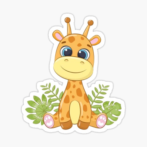 "Happy Little Giraffe" Sticker for Sale by Mseabro | Redbubble