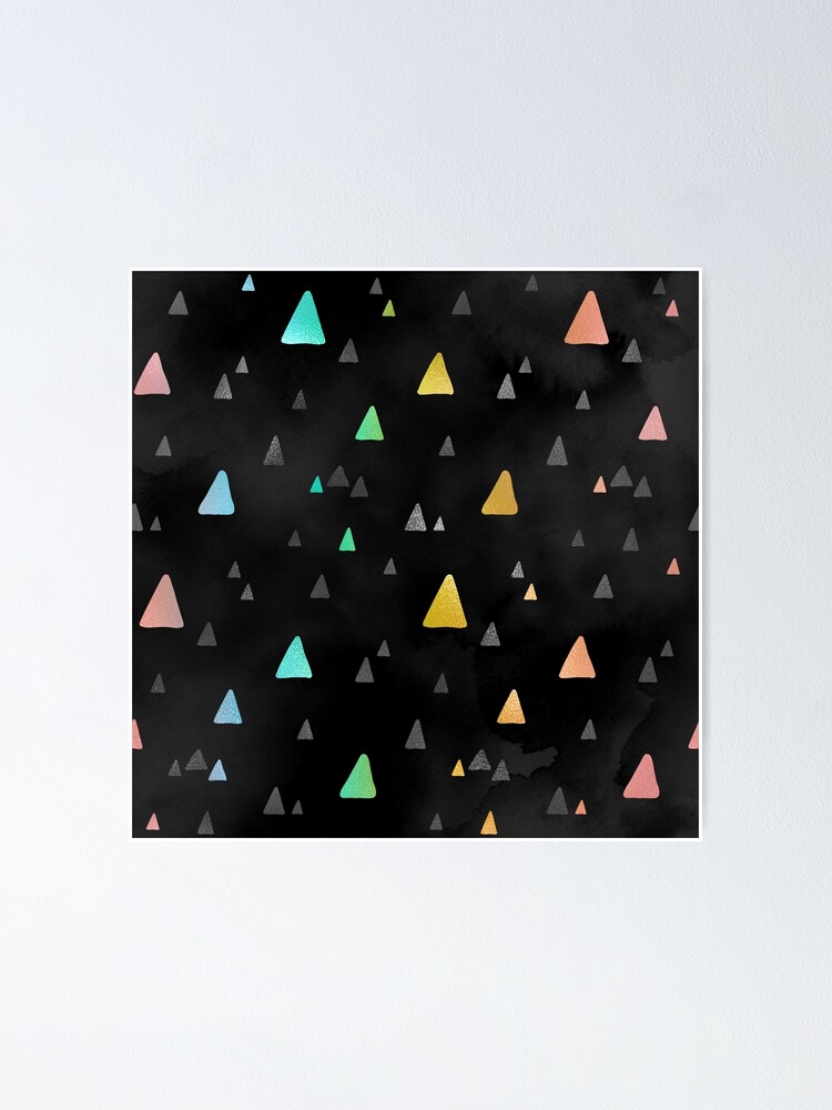 "Rainbow and Black Pattern of Acute Triangles" Poster for Sale by ...