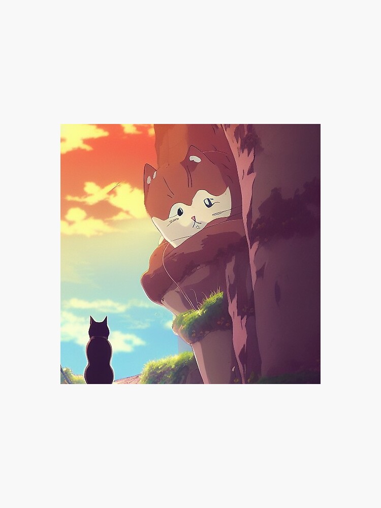 "Akanah Dyer the cat has found a new friend" Sticker for Sale by ...