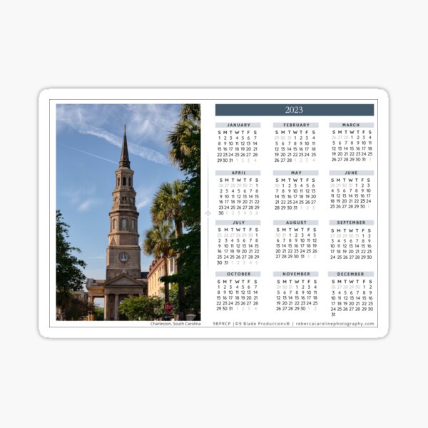 "2023 Calendar | Year-At-A-Glance | Charleston | South Carolina | St ...