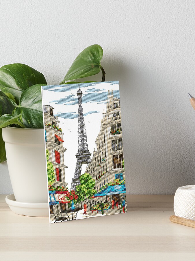 "Paris, Cross stitch Paris, pixelated Paris, Eiffel Tower, French Cafes ...
