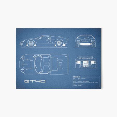 "The GT40 Blueprint" Art Board Print for Sale by rogue-design | Redbubble