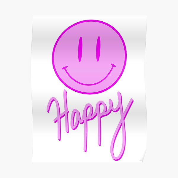 "Pink Preppy Smiley Face " Poster for Sale by MamaFlairDesign | Redbubble