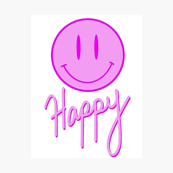 "Pink Preppy Smiley Face " Photographic Print for Sale by ...