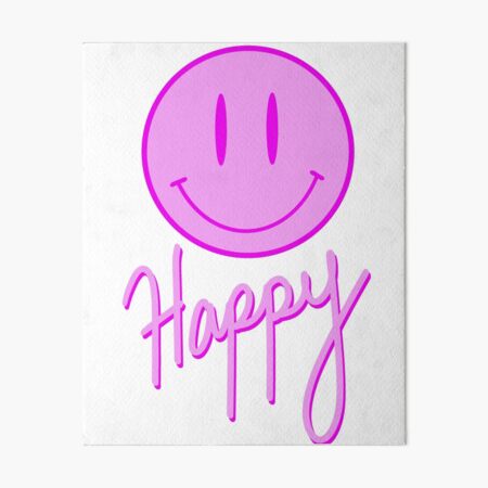 "Pink Preppy Smiley Face " Art Board Print for Sale by MamaFlairDesign ...
