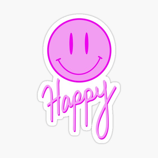 "Pink Preppy Smiley Face " Sticker for Sale by MamaFlairDesign | Redbubble