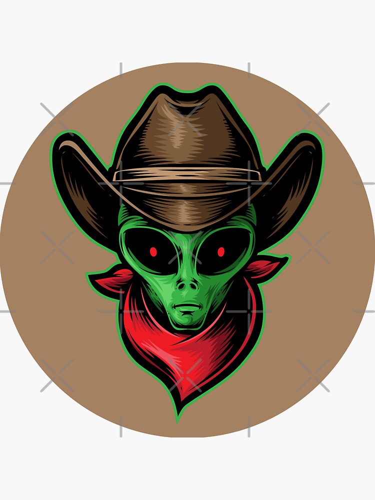 "Alien Cowboy" Sticker for Sale by agelessfitfreak | Redbubble