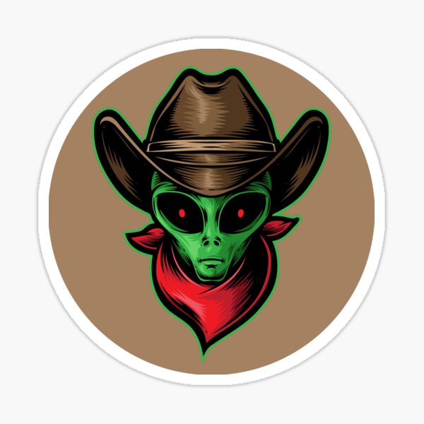 "Alien Cowboy" Sticker for Sale by agelessfitfreak | Redbubble