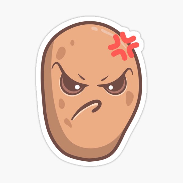 "Angry Potato." Sticker for Sale by ArtifiedStudio | Redbubble