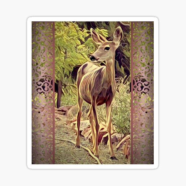 "Delicate Doe at Our Door " Sticker for Sale by oh-bi-me | Redbubble