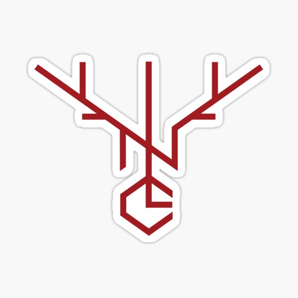 "Red logo for nature loves courage " Sticker for Sale by nlovescourage ...