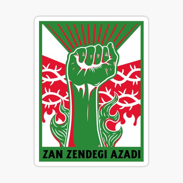 "Zan Zendegi Azadi." Sticker for Sale by SBRTPOD | Redbubble
