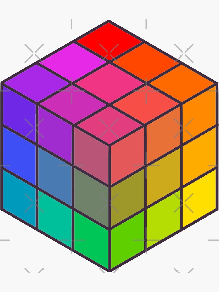 "rainbow puzzle rubik's cube" Sticker for Sale by bees-illustrate ...