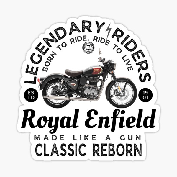 "Custom Graphic Designs of Royal Enfield Classic 350 REBORN" Sticker ...