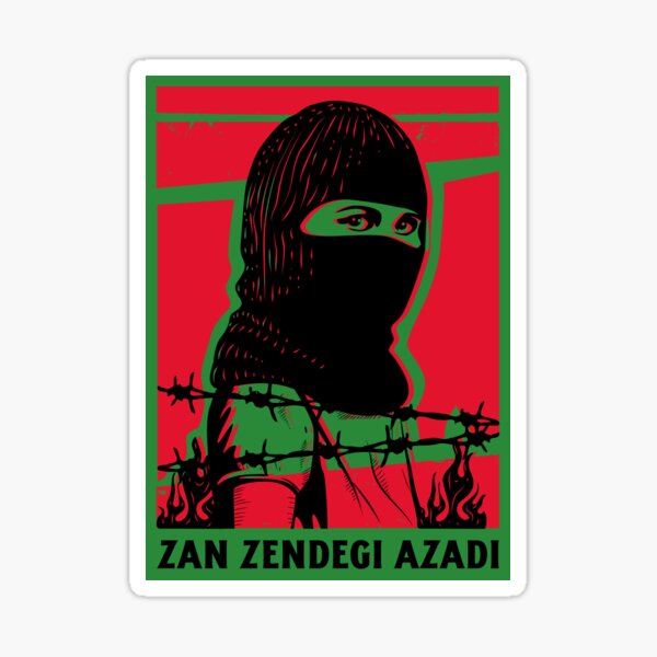 "Zan Zendegi Azadi." Sticker for Sale by SBRTPOD | Redbubble